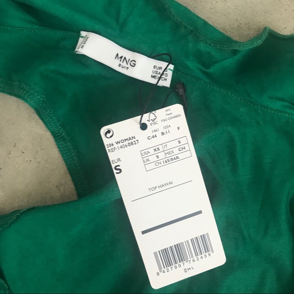 Mango | Tops | Mng Mango Emerald Green Ruffle Wrap Tank Top | Poshmark